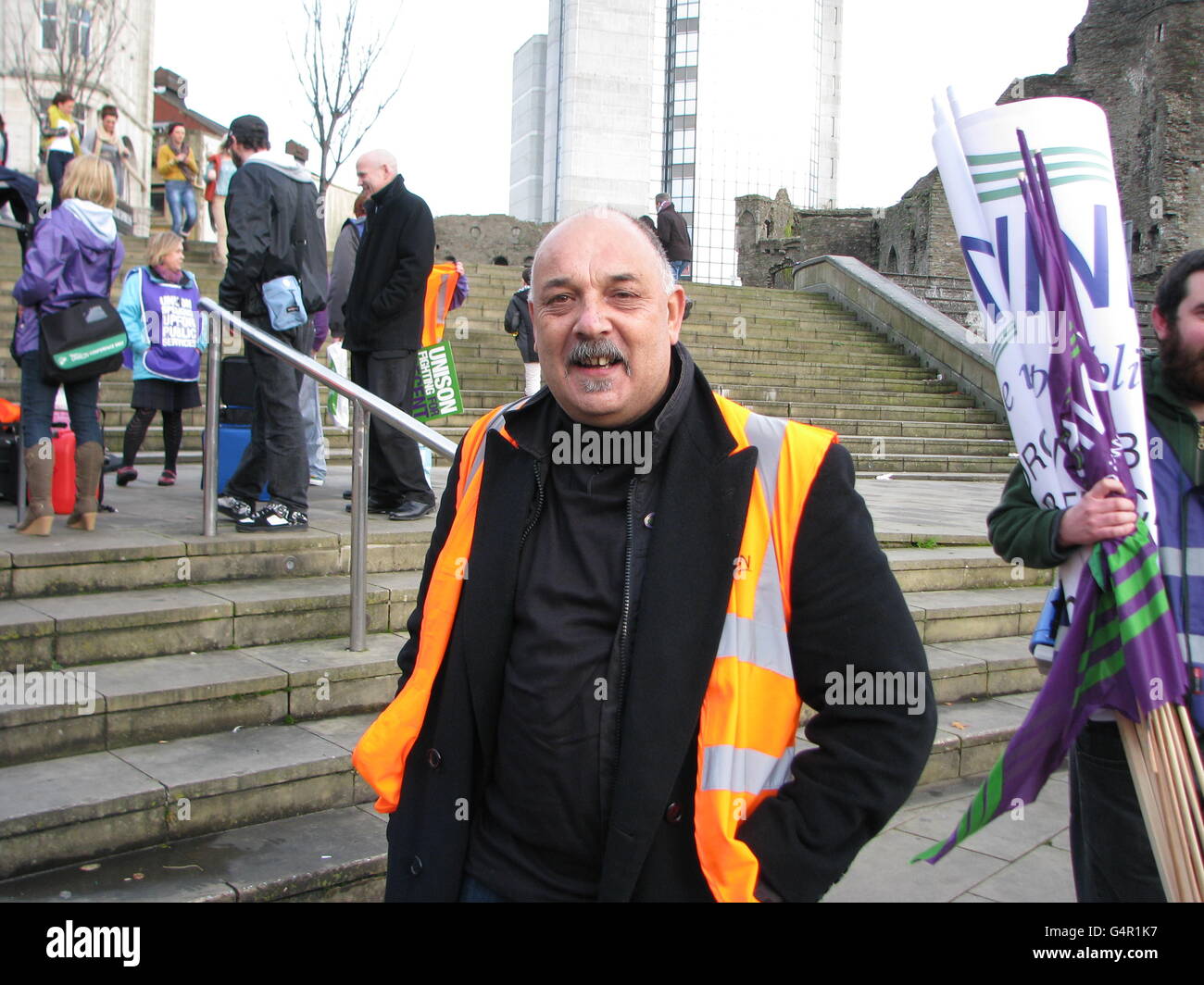 Public sector worker, Glyn Jones, a Unison regional organiser, in ...