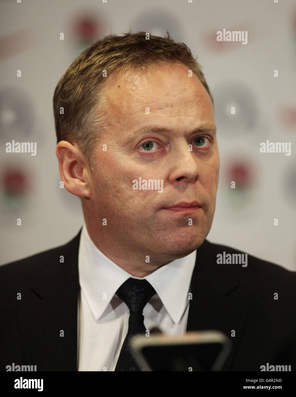 RFU Acting Chief Executive Stephen Brown during the press conference at ...