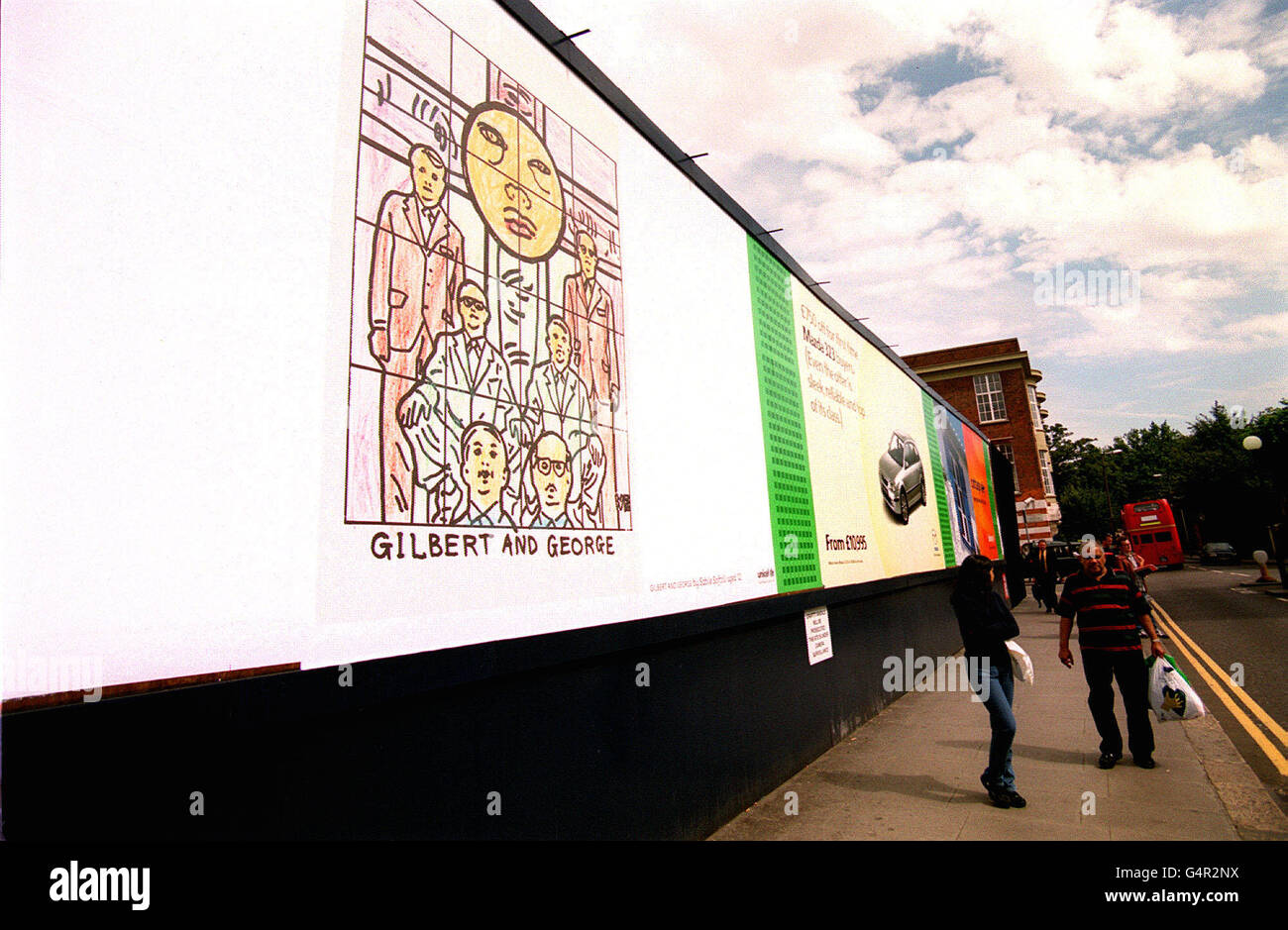 A billboard featuring the work of Gilbert and George. COLOUR is an ...