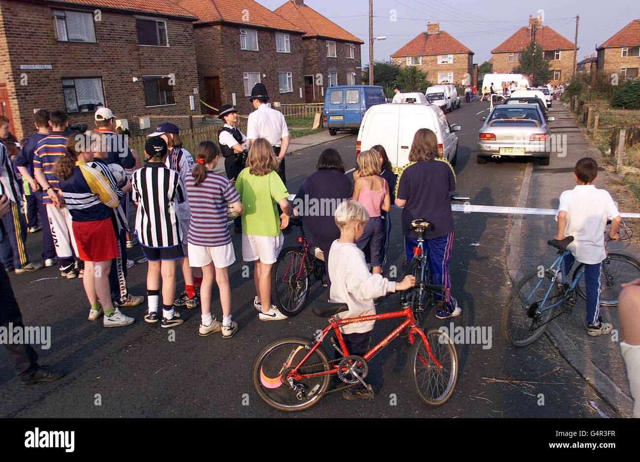 A Police cordon at the scene in Calvert Terrace, Murton, where the body ...