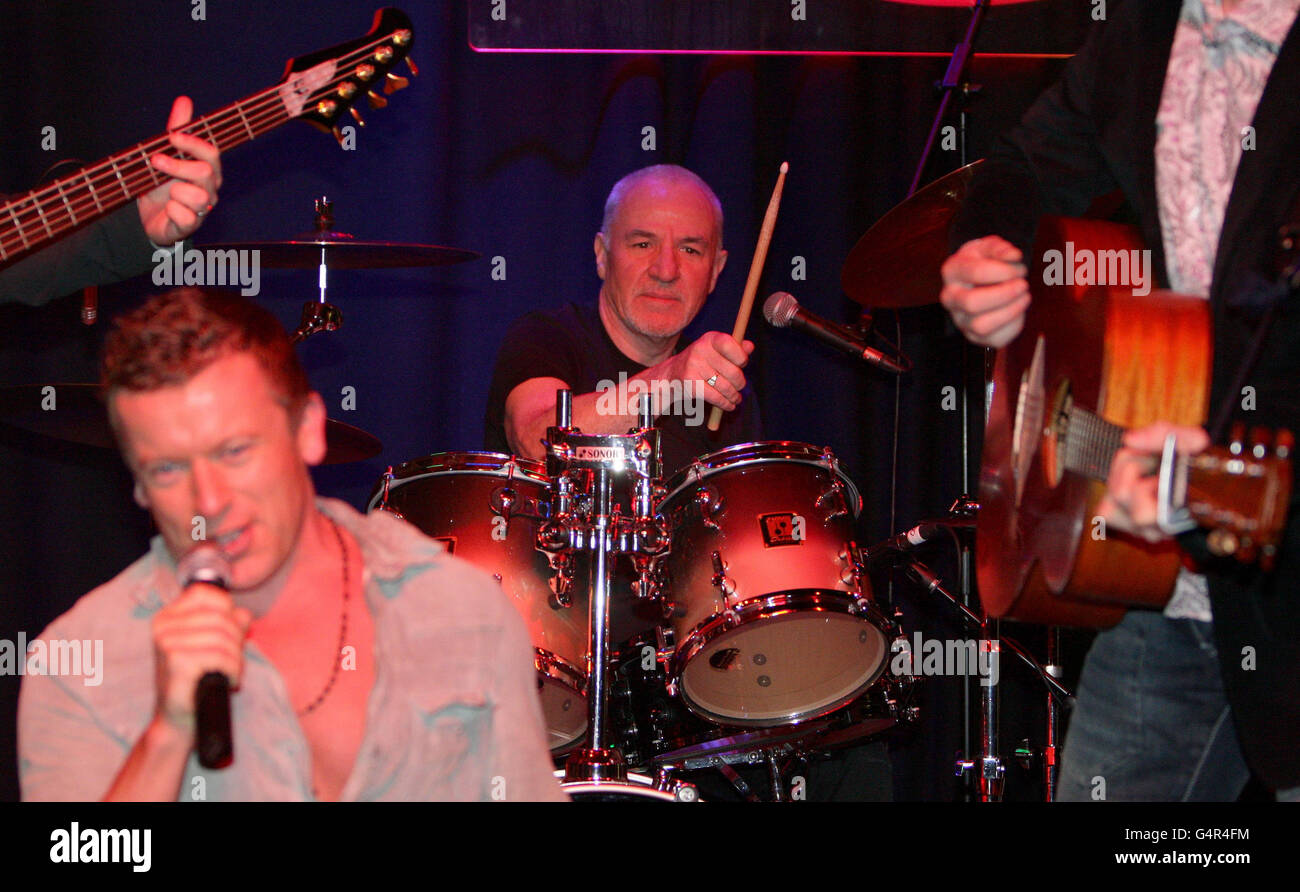 Chief executive of The Co-operative Group, Peter Marks plays the drums ...