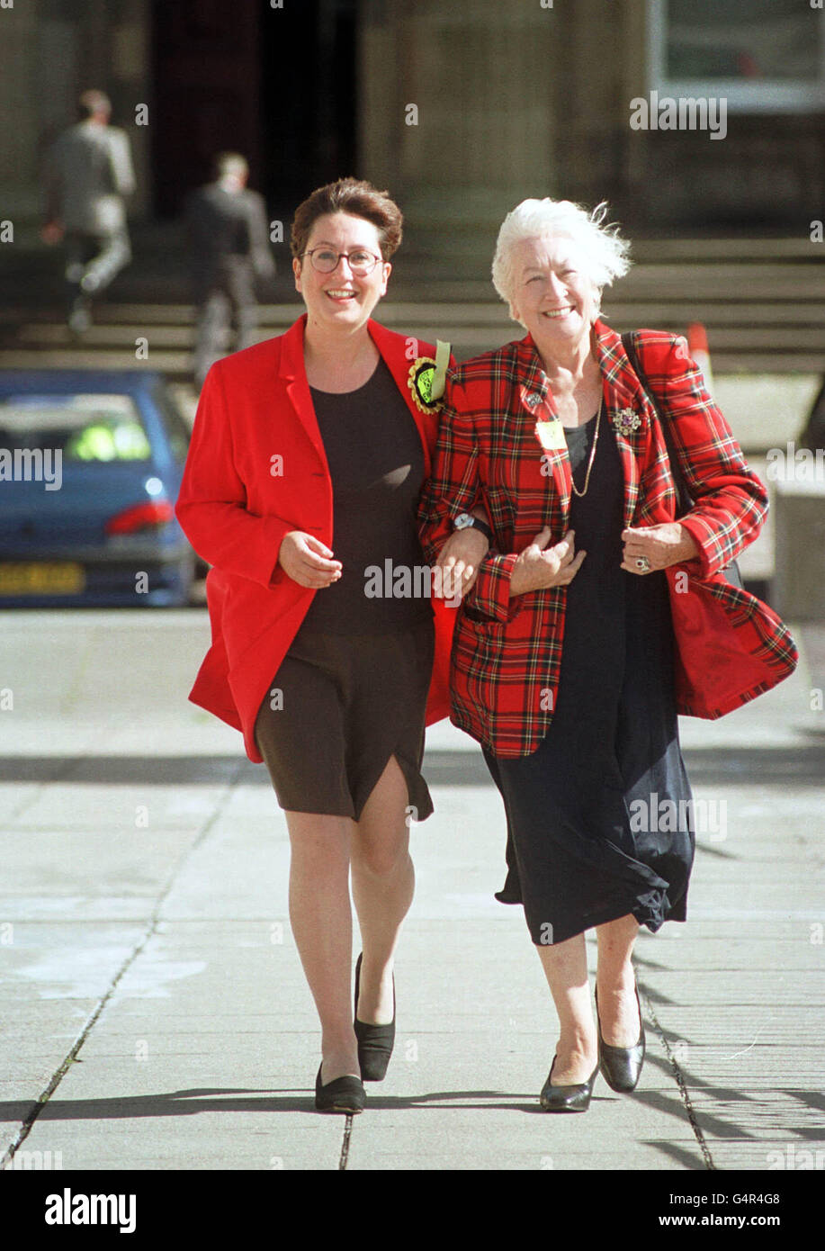 Veteran scottish national party politician winnie ewing right hi-res ...