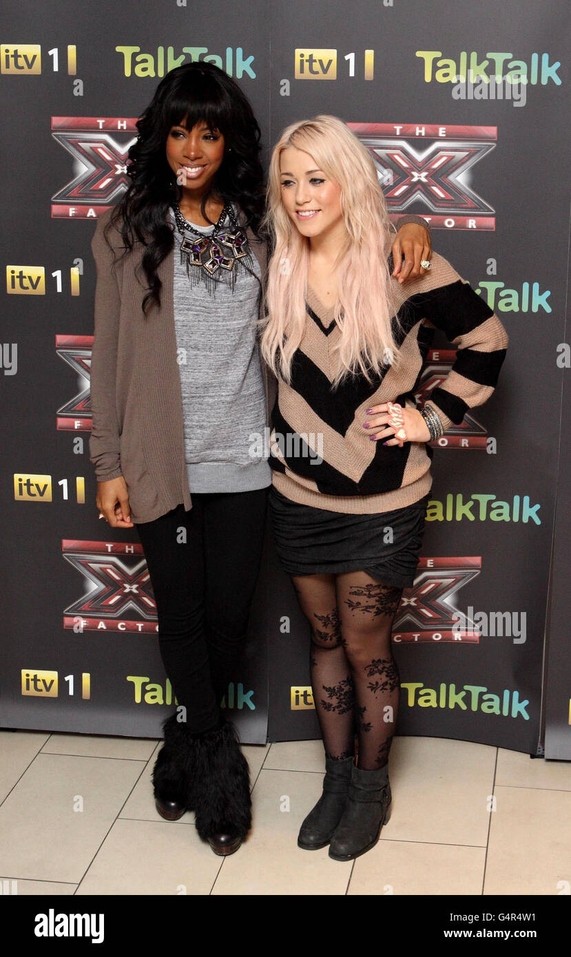 X Factor finalist Amelia Lily poses with her mentor Kelly Rowland ...