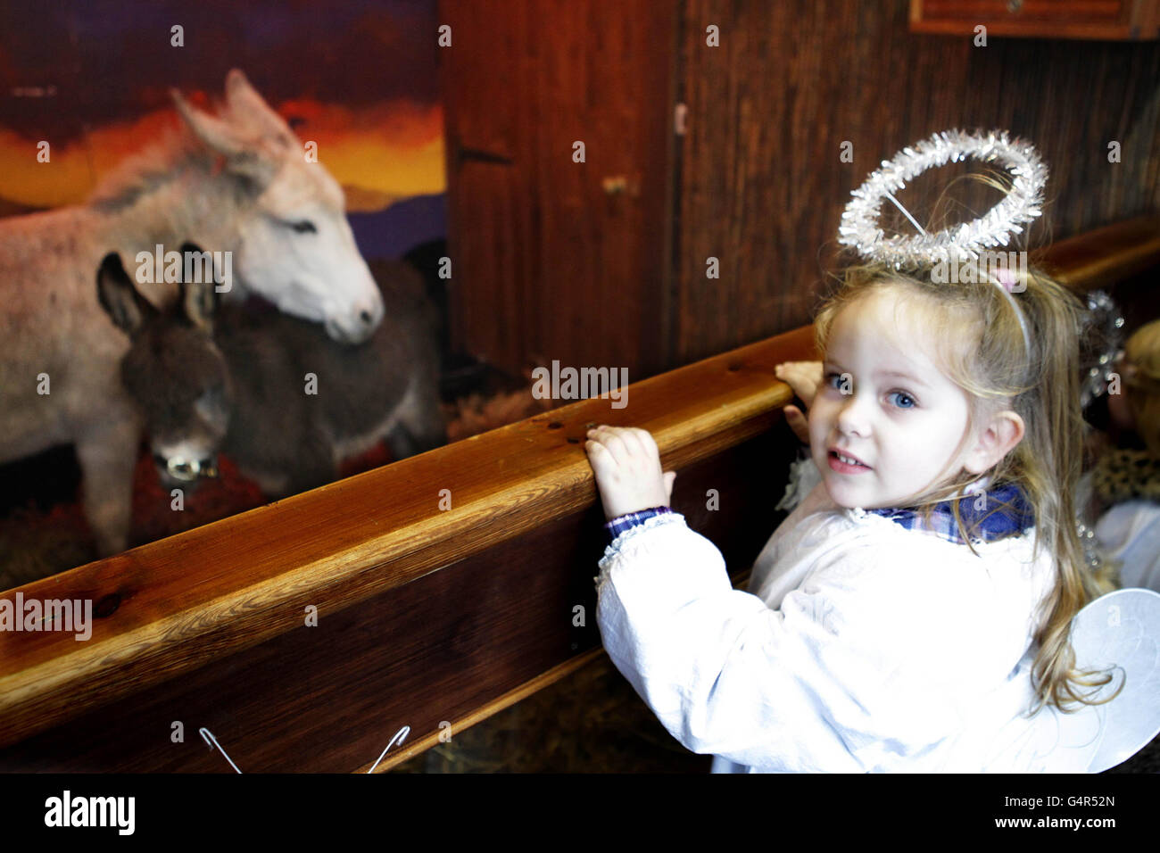 Lauren O'Niell, 4, from St Josephs Nursery, gets a sneak peak as the ...