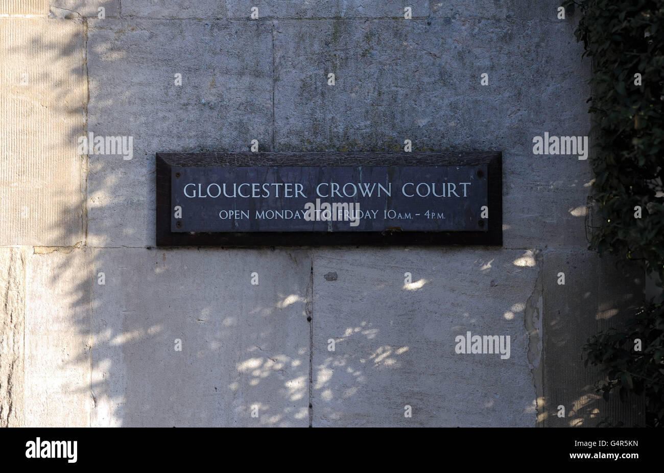 A general view of signage at Gloucester Crown Court Stock Photo - Alamy