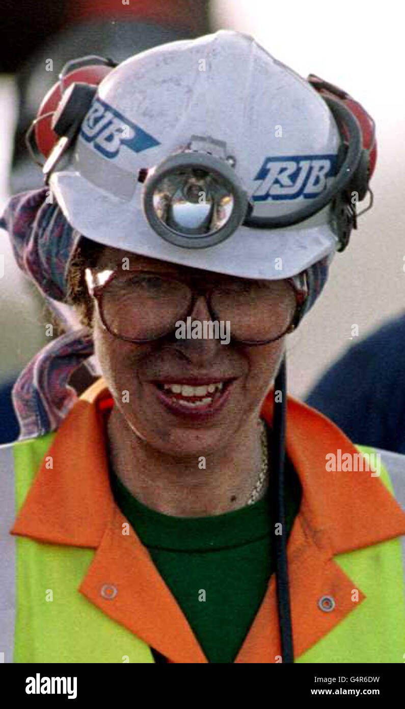 The Princess Royal, after visiting a coal mine in Nottinghamshire. She ...