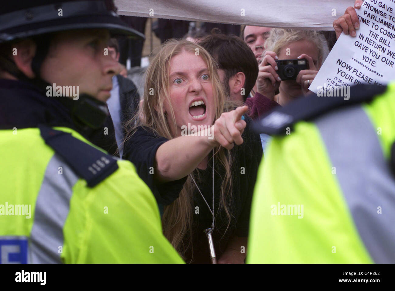 Angry protester shouts police hi-res stock photography and images - Alamy