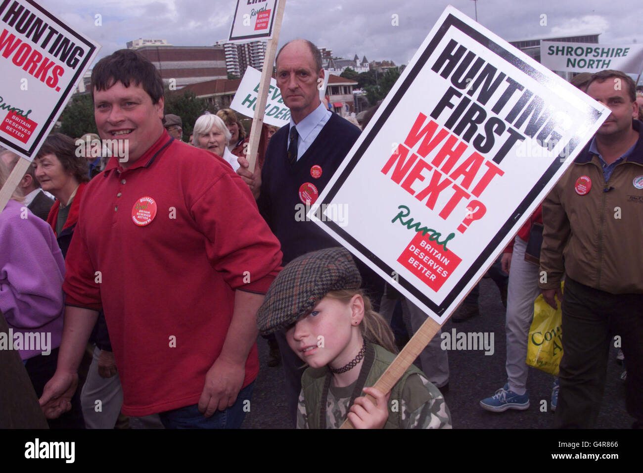Labour conference/Hunt protest Stock Photo - Alamy