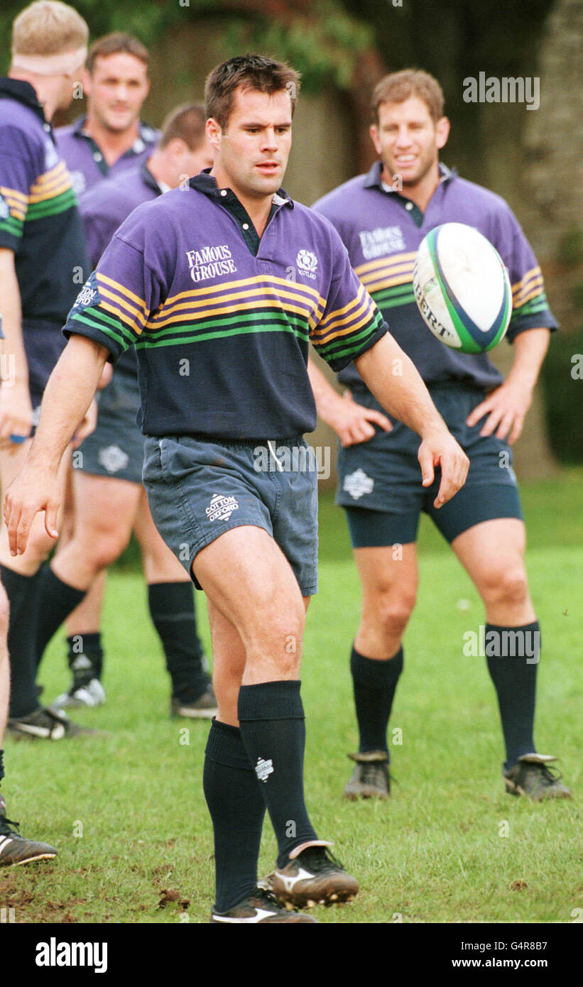 Kenny Logan joins Scotland teammates in a training session at Marr ...