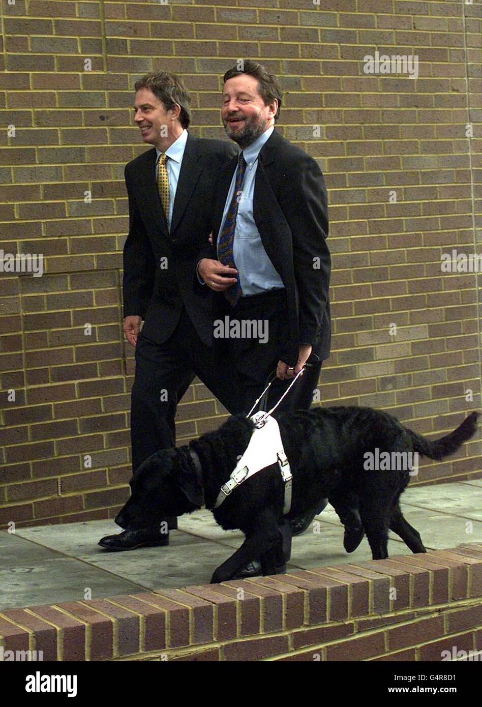 Education secretary david blunkett left and his guide dog hi-res stock ...
