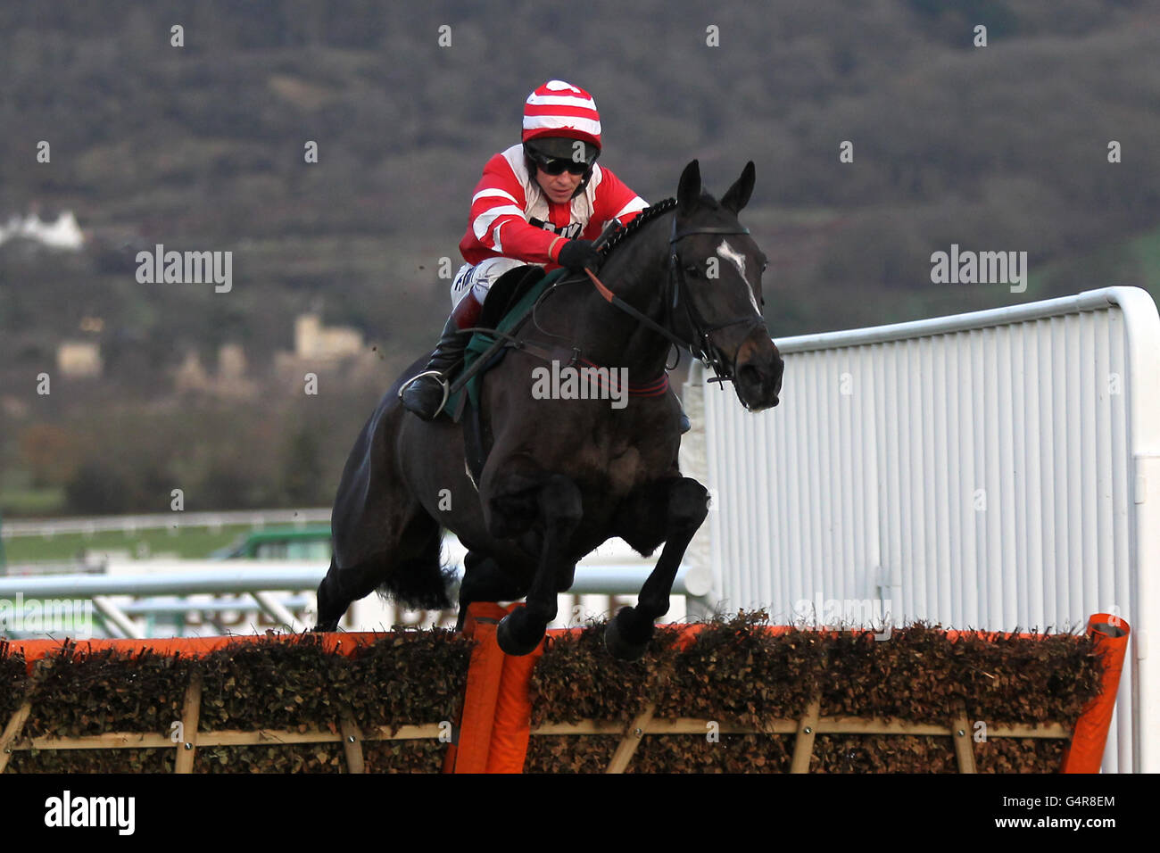 Cockney Trucker ridden by Richard Johnson jumps in the Unicoin Homes ...