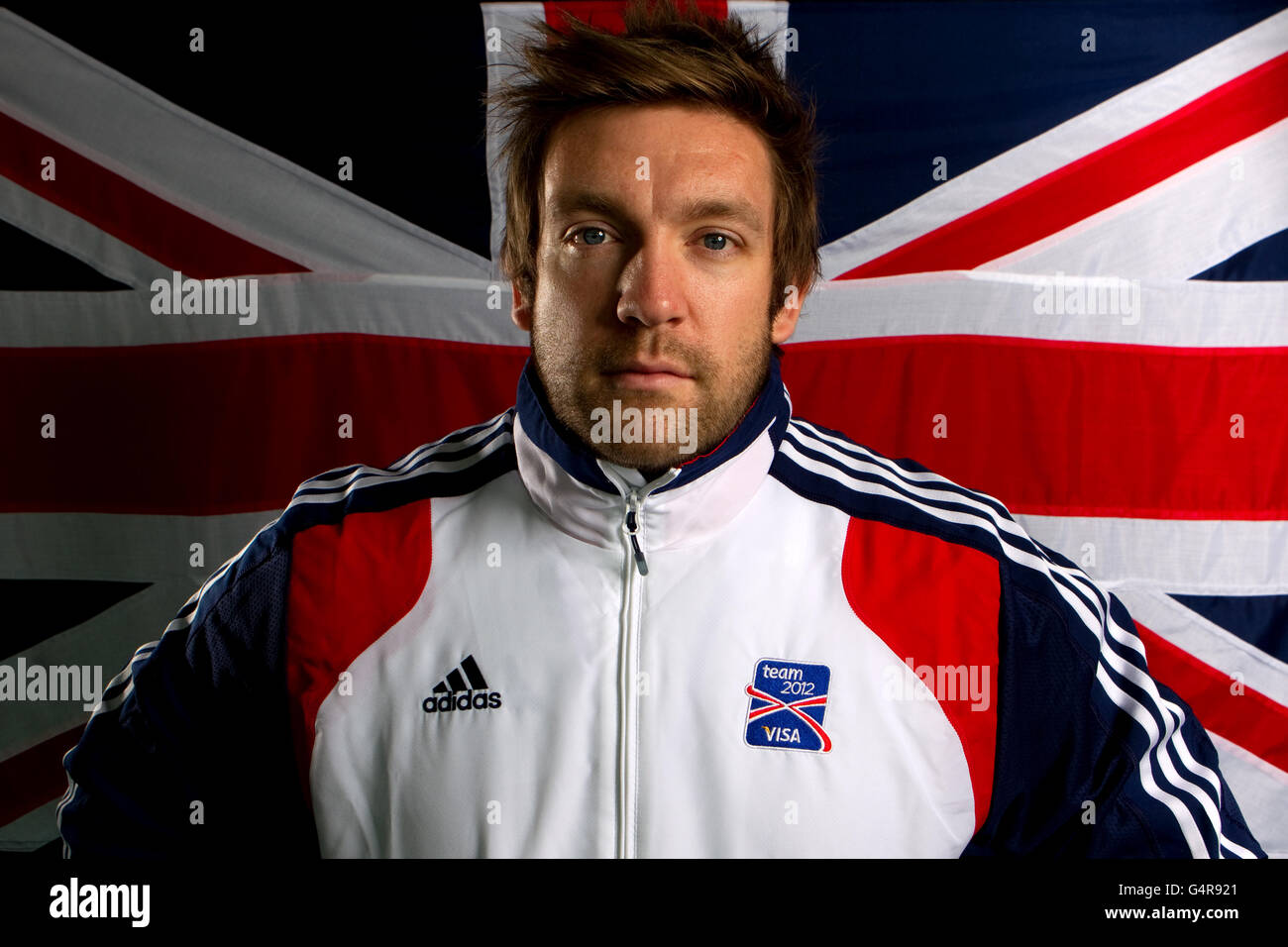 Great Britain discuss thrower Dan Greaves during the photocall at the ...