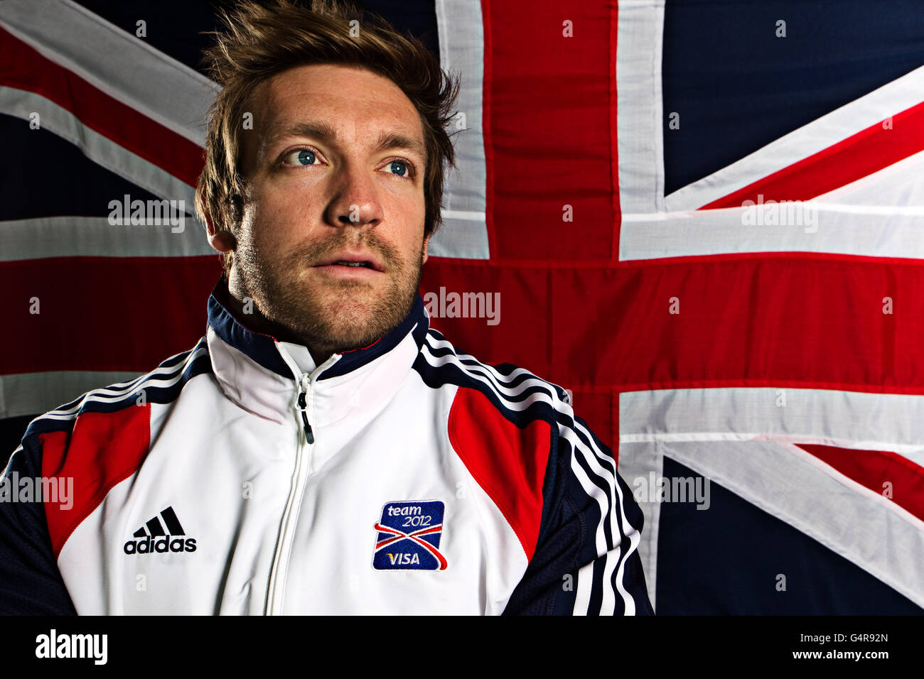 Great Britain discuss thrower Dan Greaves during the photocall at the ...