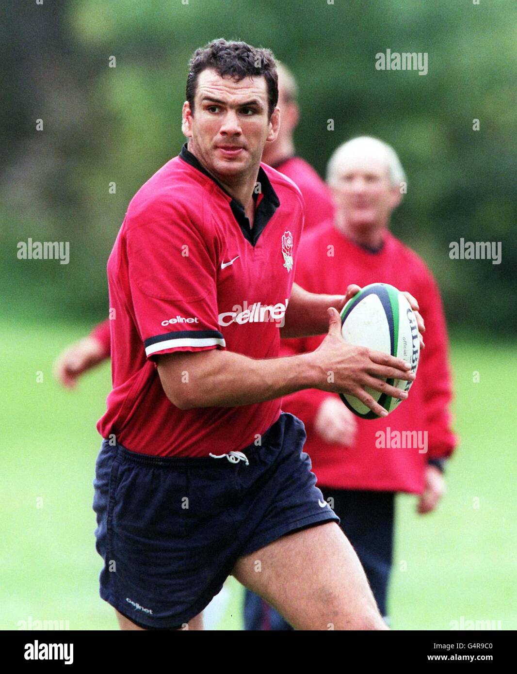 England's captain Martin Johnson during England Rugby Training at Ember ...
