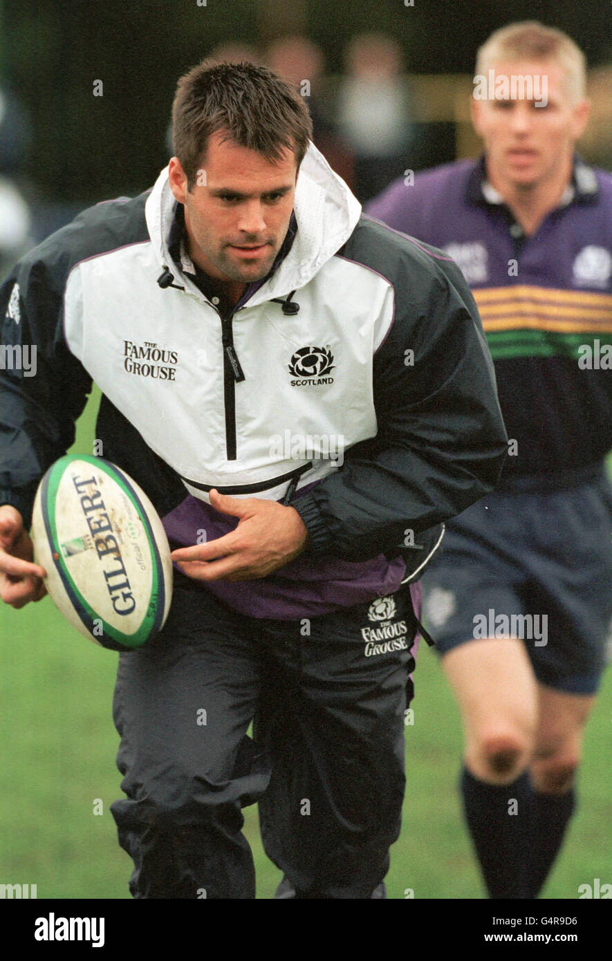 Kenny Logan shows some finger tip control as he trains with the ...