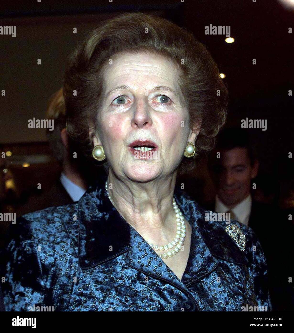 Former conservative prime minister baroness thatcher attends the ...
