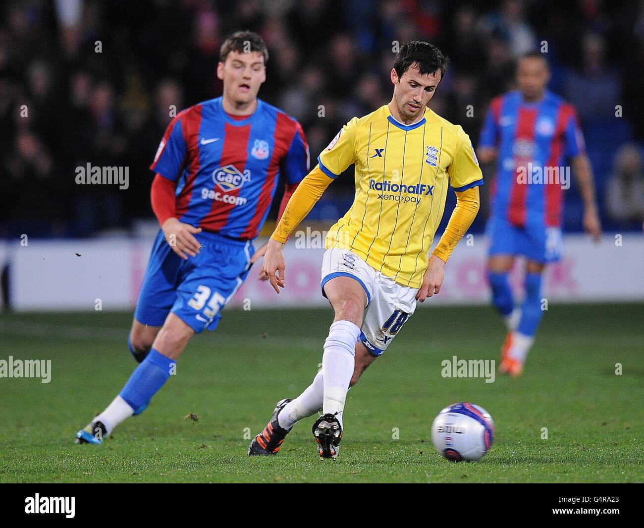 Birmingham City's Keith Fahey (right) gets away from Crystal Palace's ...