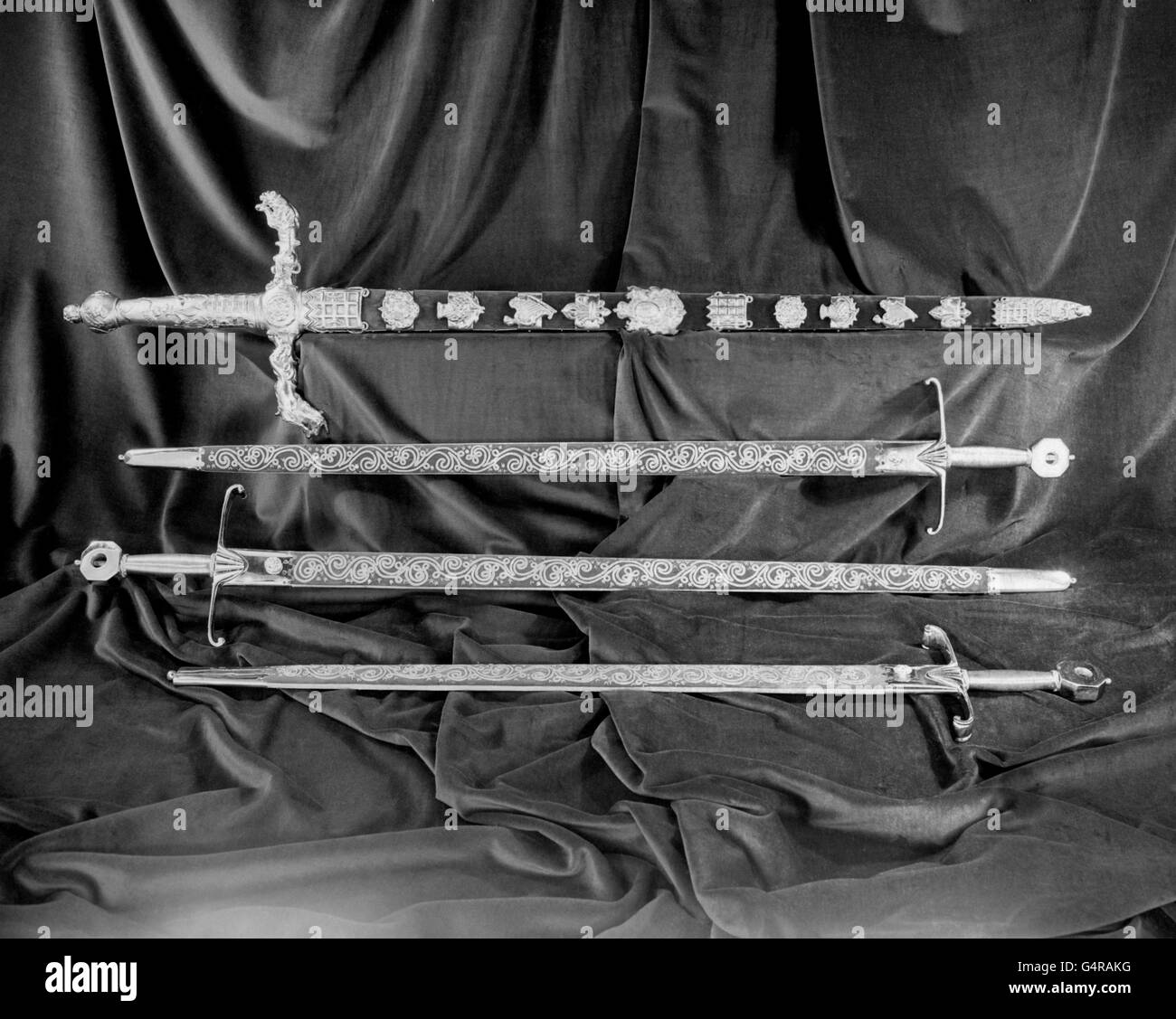 The sword of spiritual justice Black and White Stock Photos & Images ...