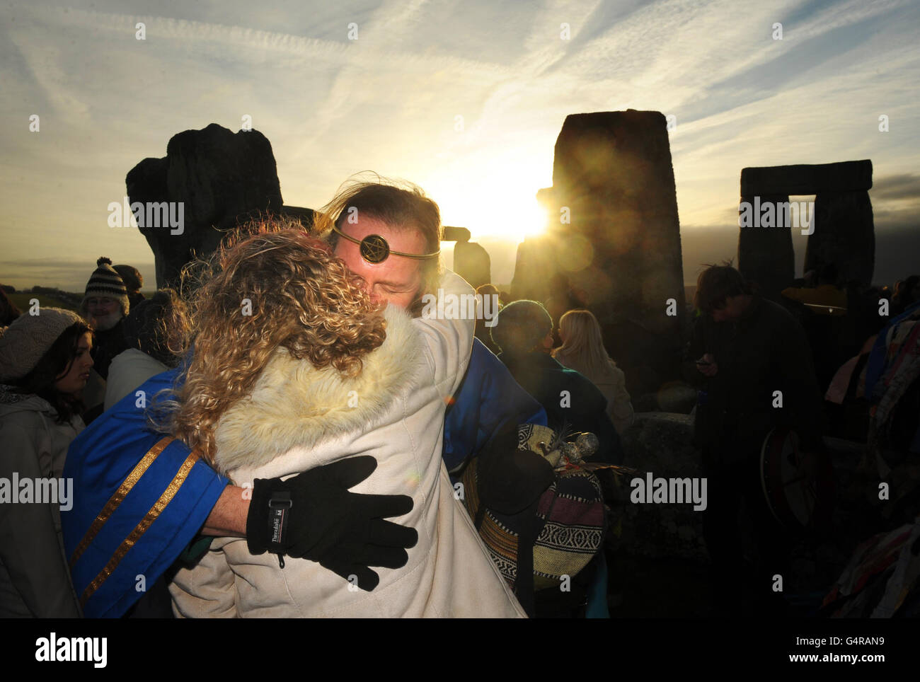 Winter Solstice. People celebrate the sunrise at the Winter Solstice at ...