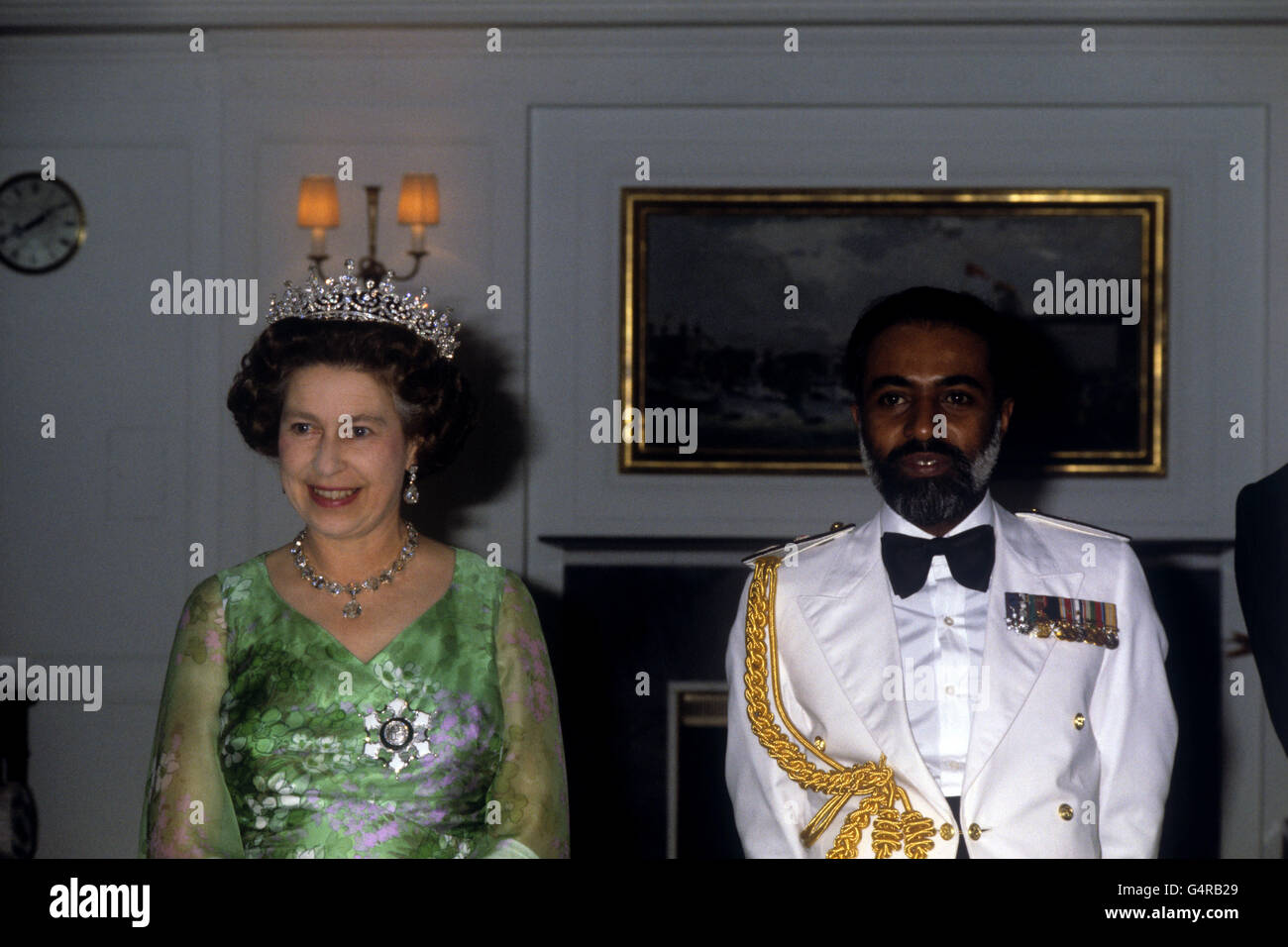 Queen Elizabeth II with the Sultan of Oman, Sultan Qaboos bin Said ...