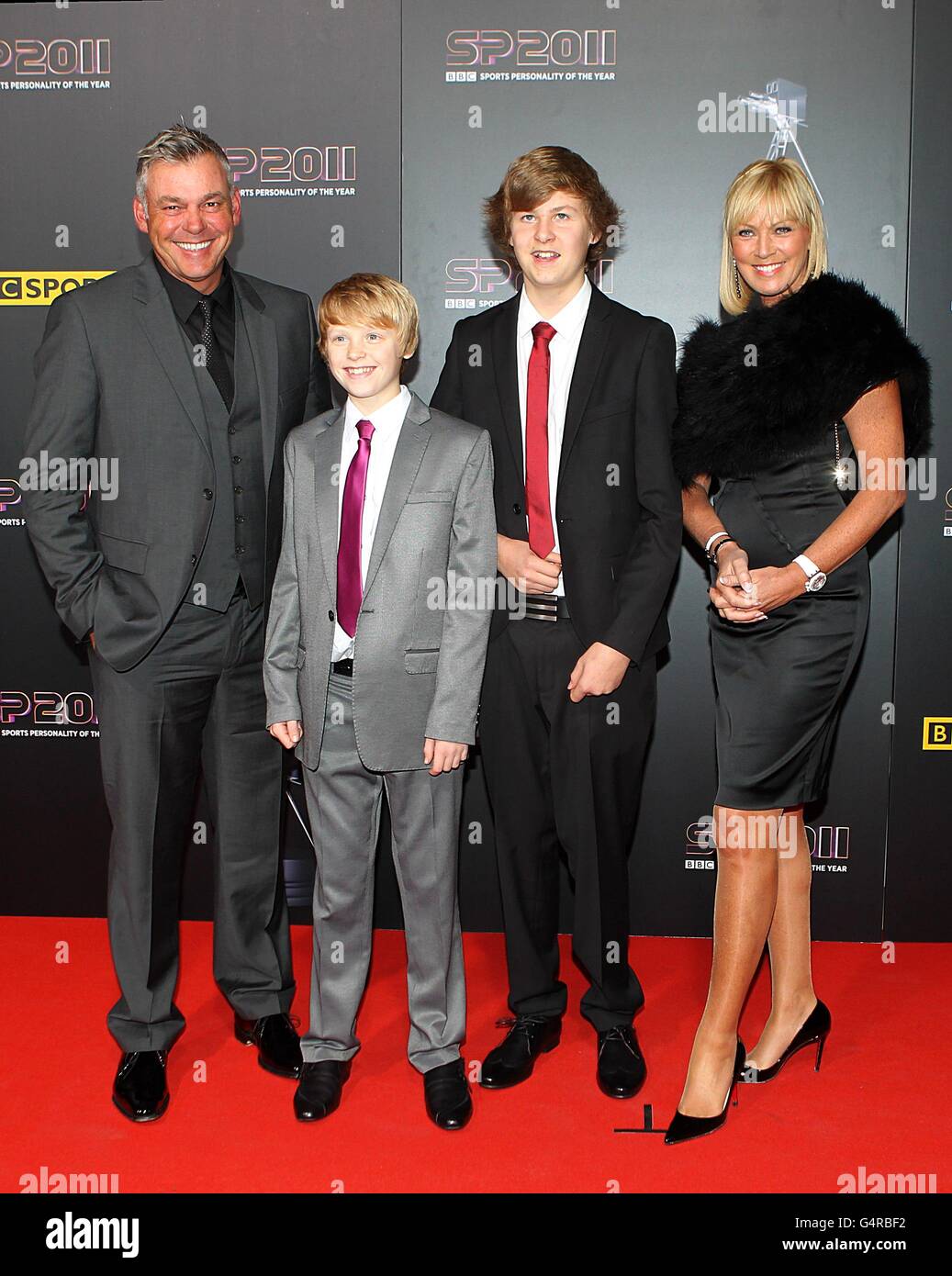 Golfer Darren Clarke with his sons Conor and Tyrone and partner Alison ...