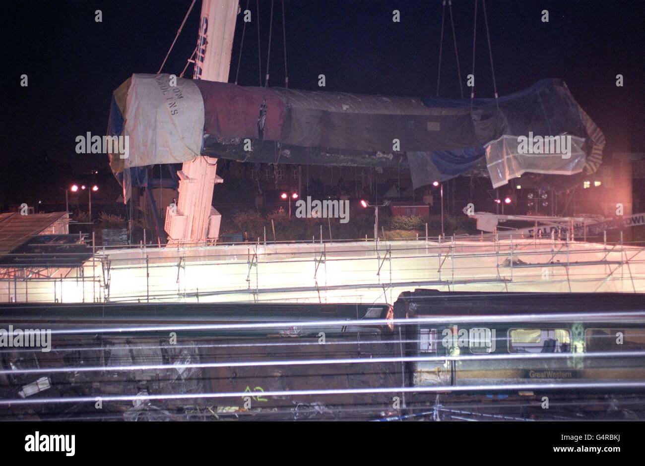 Rail Crash/Car H lift Stock Photo - Alamy