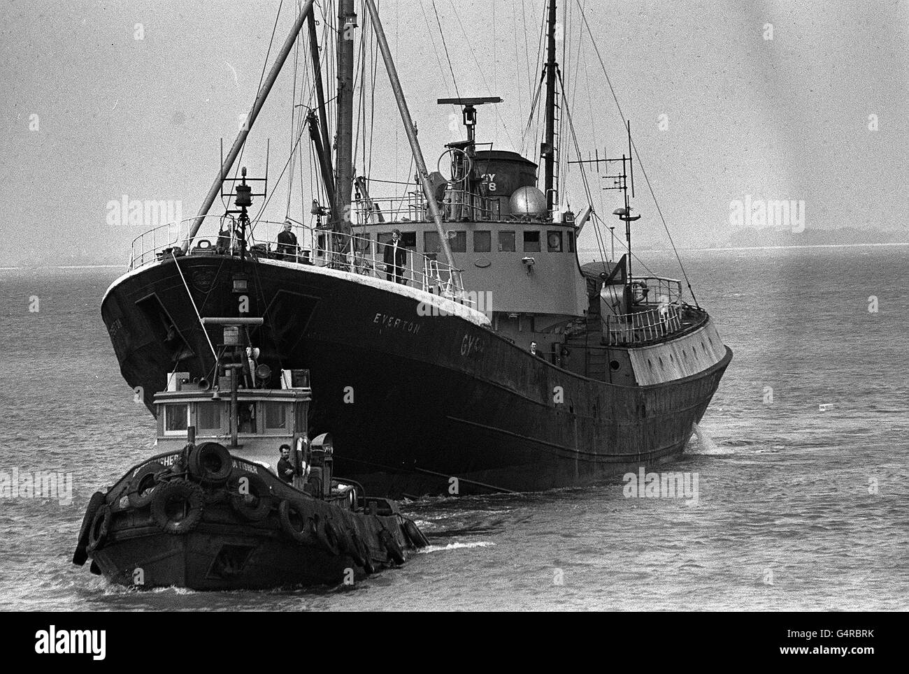 Trawler at sea Black and White Stock Photos & Images - Alamy