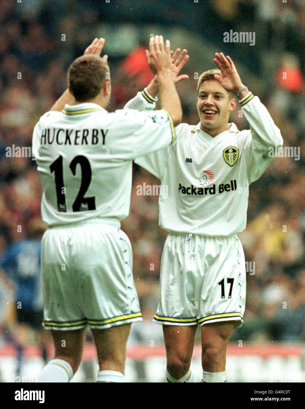 Leeds v Weds/Smith hIgh five Stock Photo - Alamy