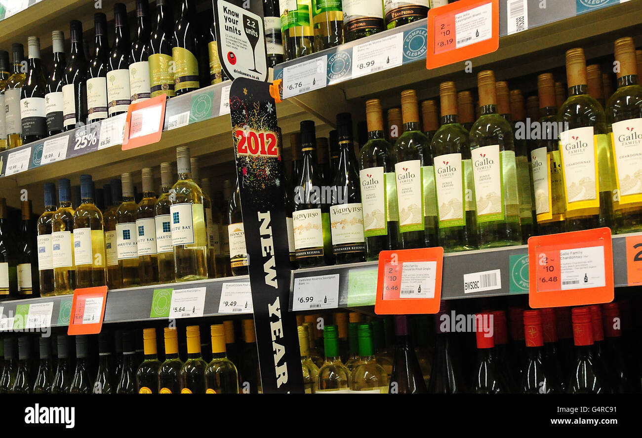 Minimum alcohol price Stock Photo - Alamy