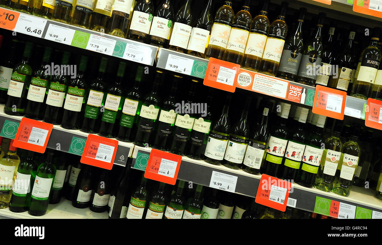Minimum alcohol price Stock Photo - Alamy