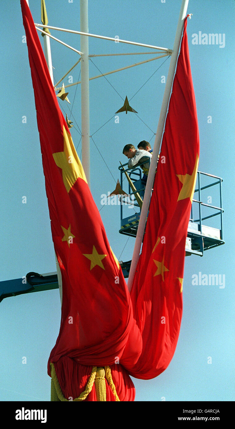 CHINA Visit/flags 2 Stock Photo - Alamy
