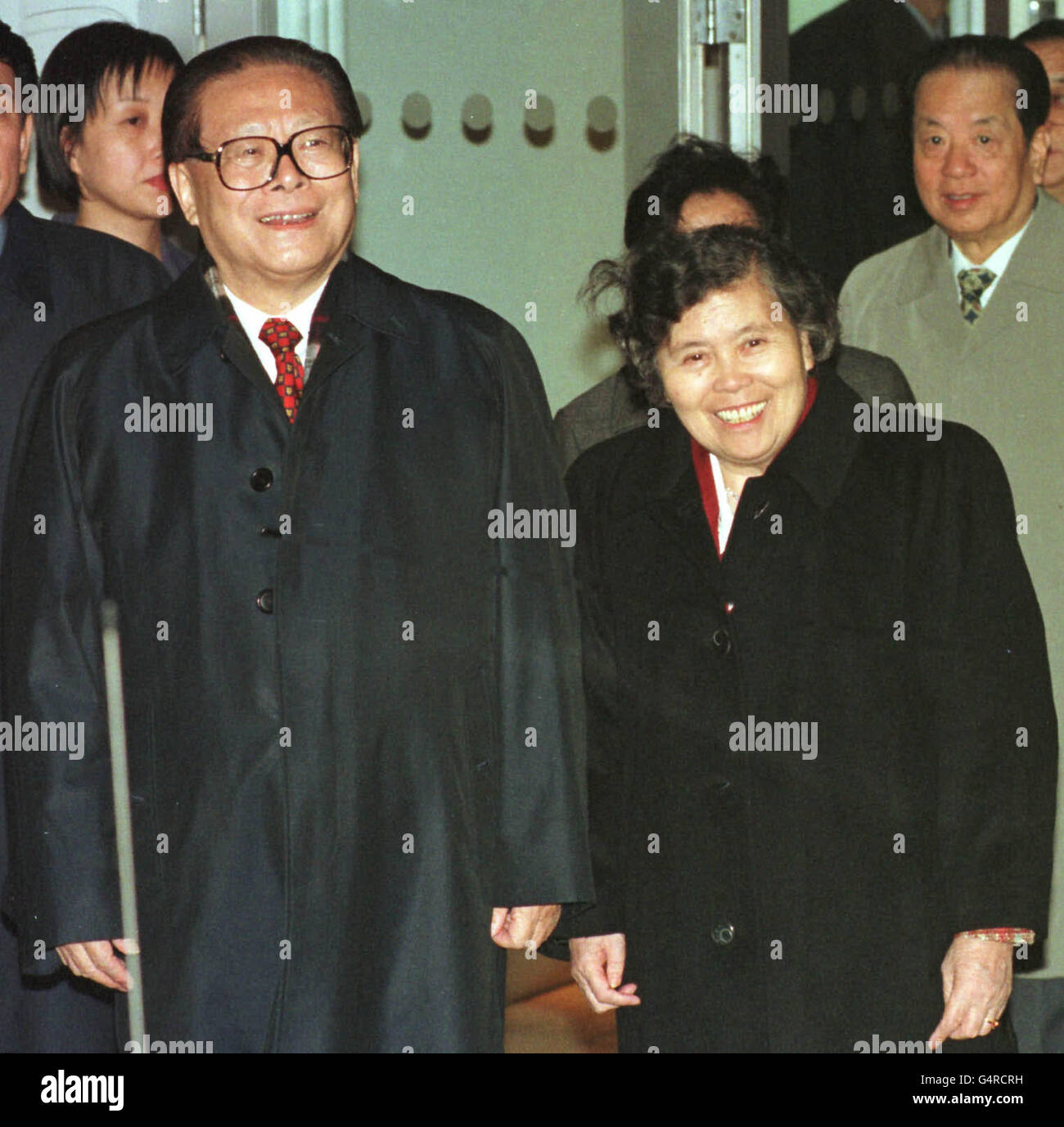 President Jiang of China with his wife Wang Yeping arrives at Heathrow ...