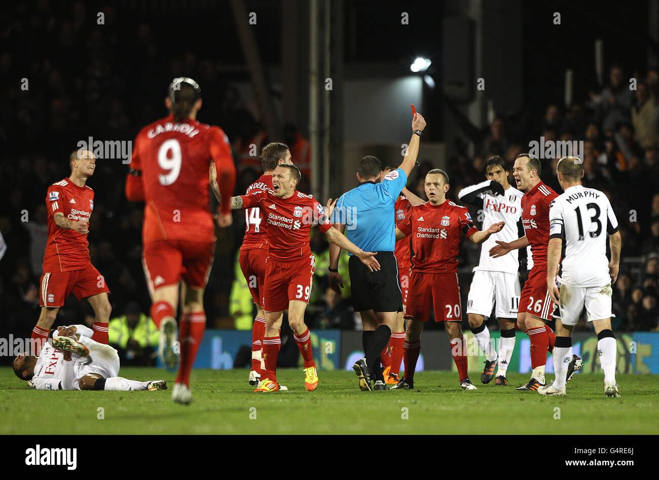 Football sent off challenge hi-res stock photography and images - Alamy