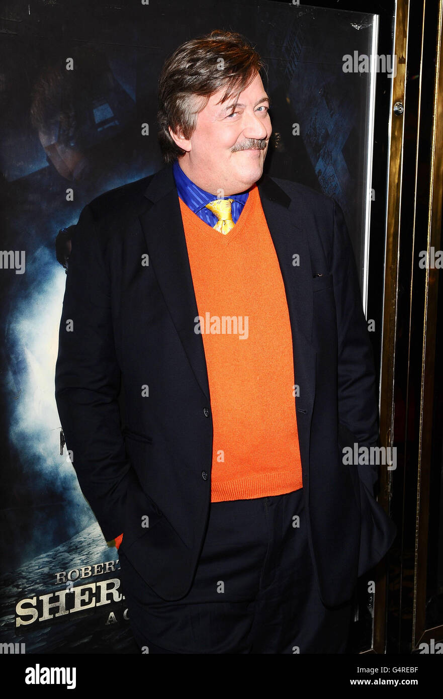 Stephen fry attends the european film premiere of sherlock holmes hi ...