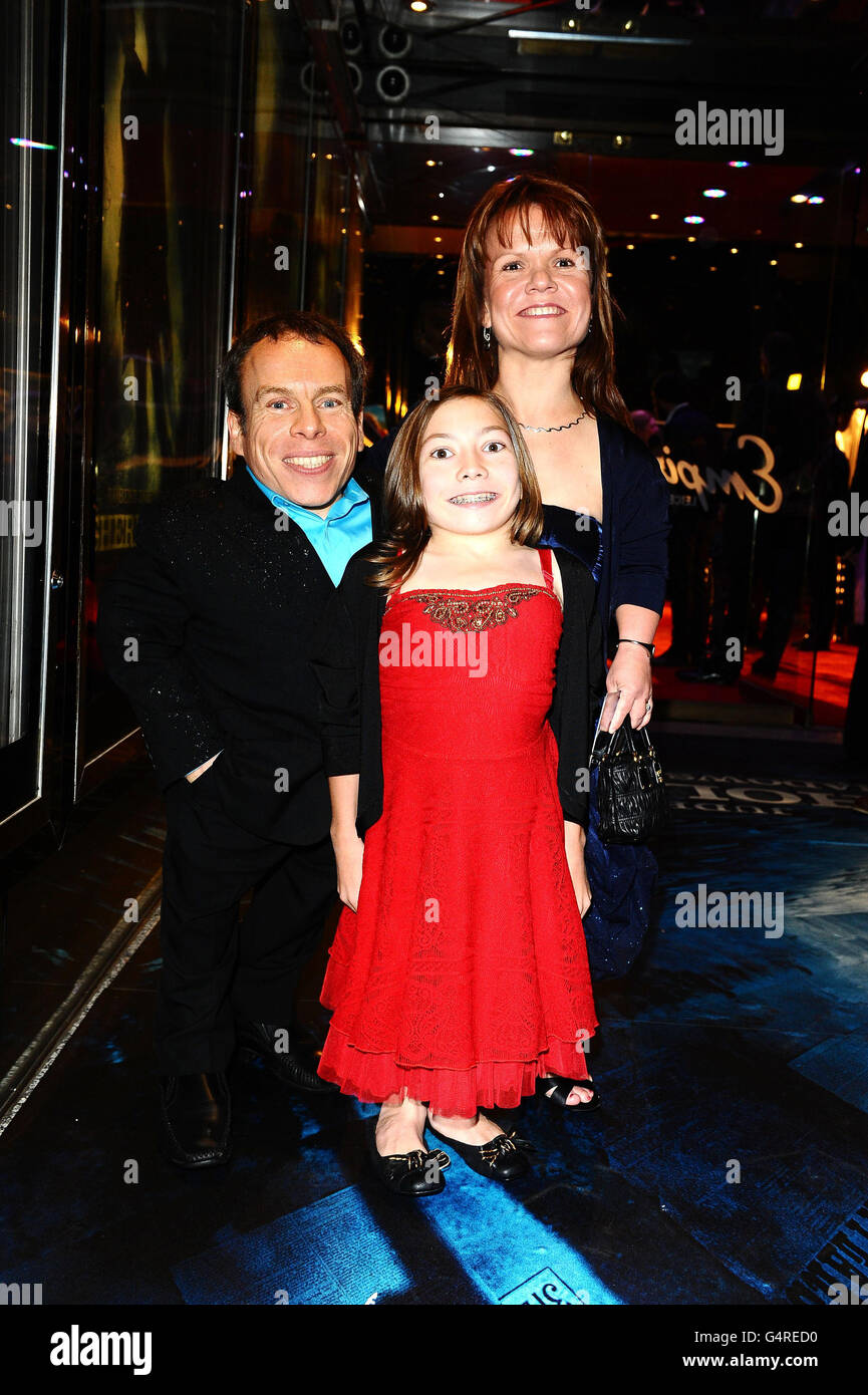 Warwick Davis with his wife Samantha (right) and their daughter Annabel ...