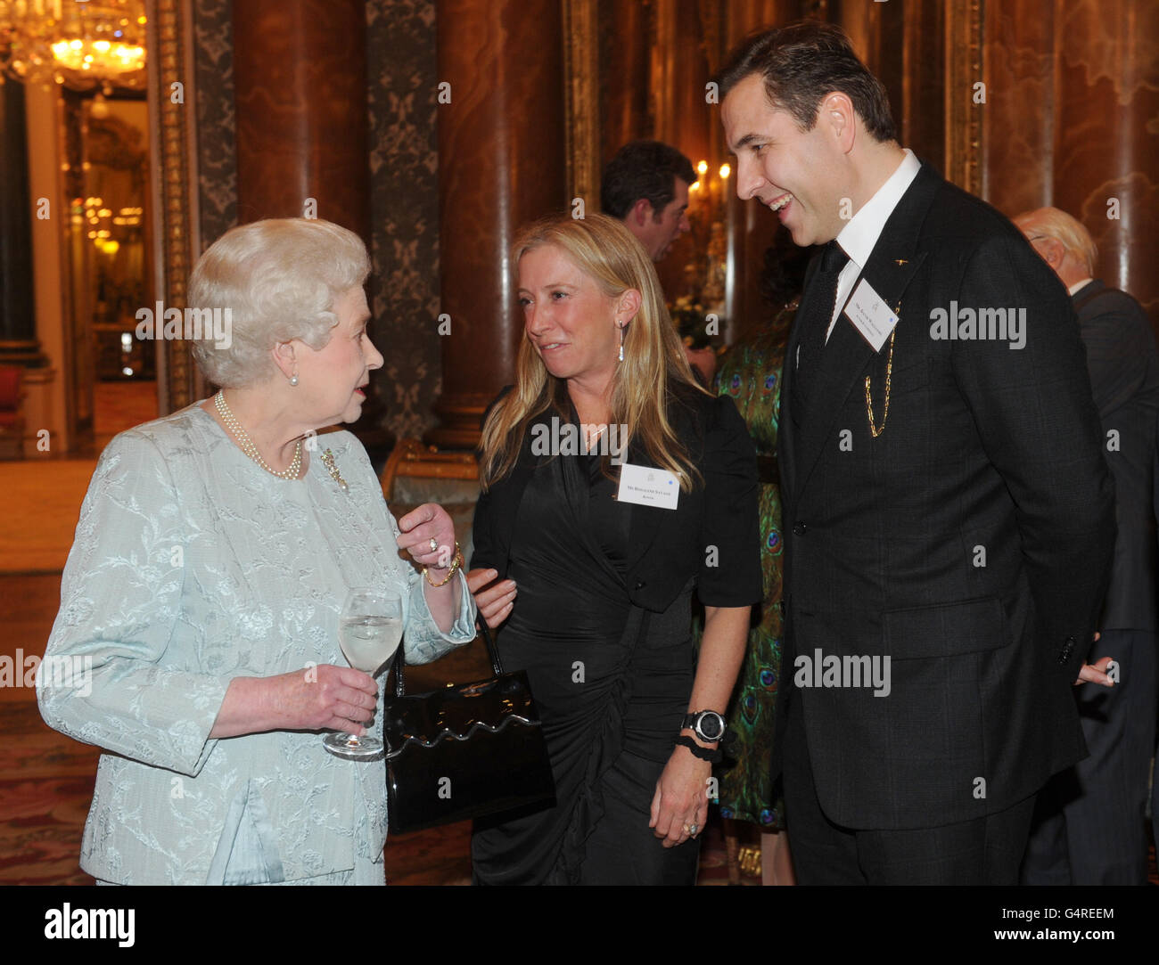 Queen Elizabeth II meets Rosalind Savage and David Walliams as the ...