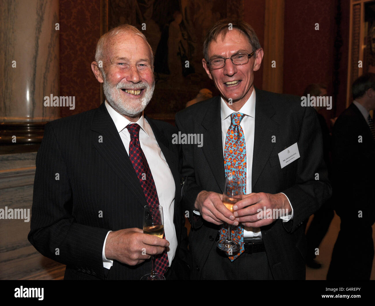 Sir Chris Bonington and Graham Little poses as the Queen and Duke of ...