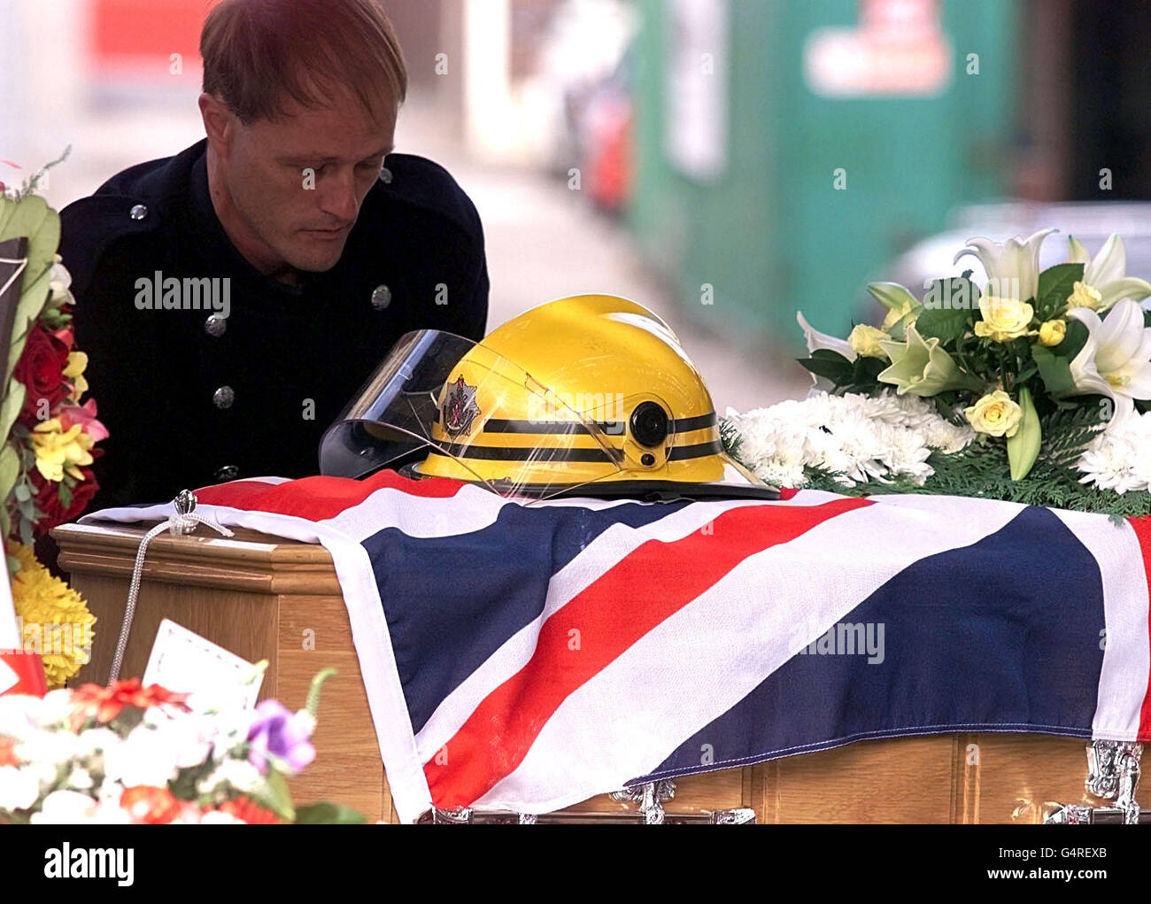 Fireman funeral/Peter Metcalf Stock Photo - Alamy