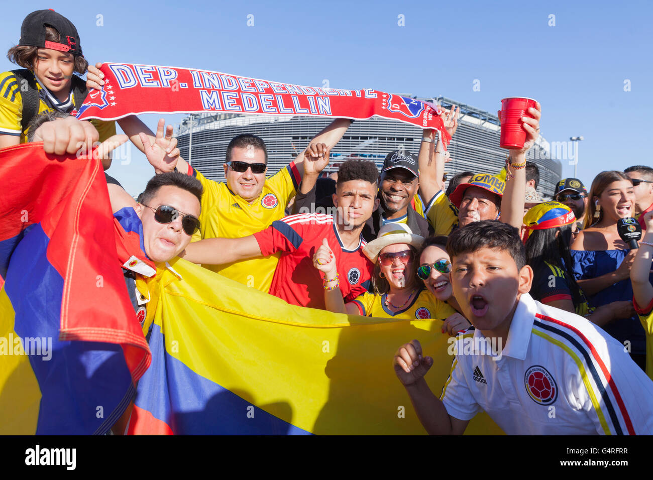 East Rutherford, NJ USA - June 17, 2016: Columbian fans celebrate ...