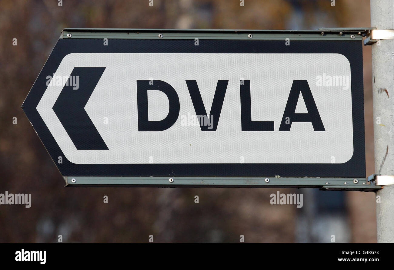 General view of sign for dvla offices at riverside house hi-res stock ...