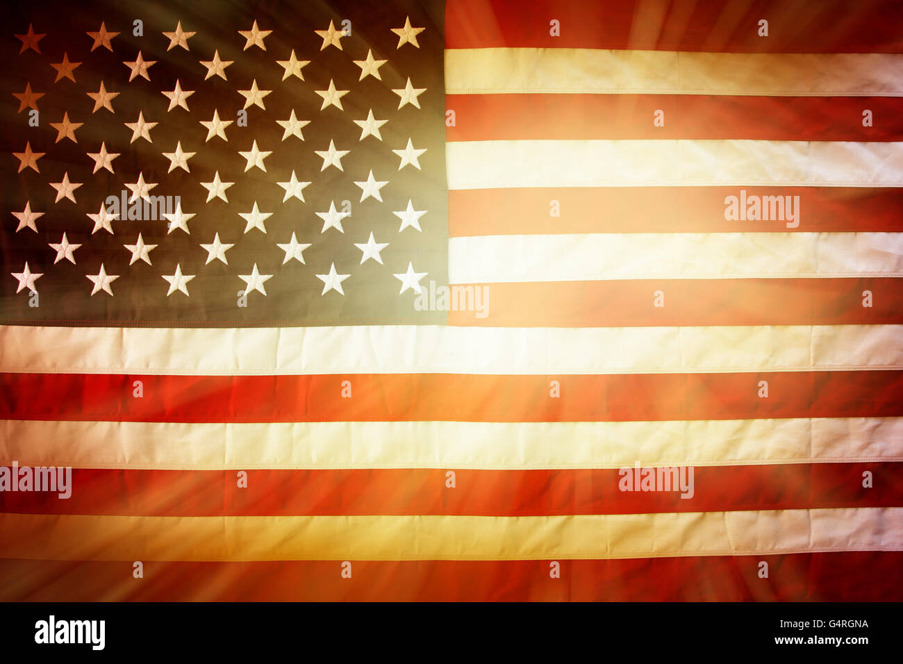 Brightly lit American flag Stock Photo - Alamy