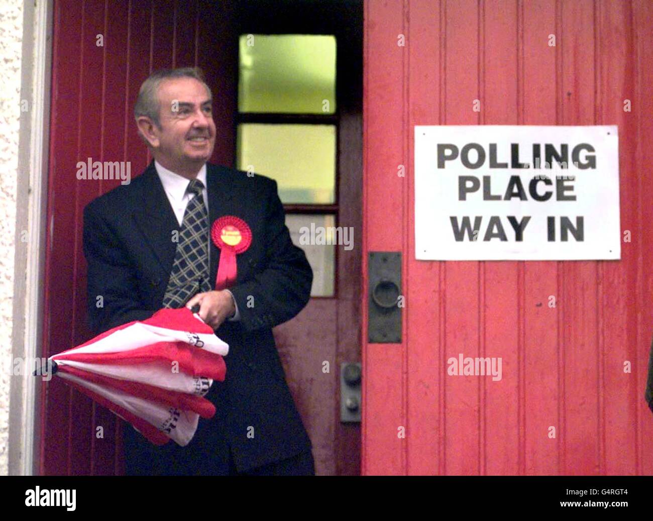 Labour candidate Bill Tynan arrived at his constituency polling station ...