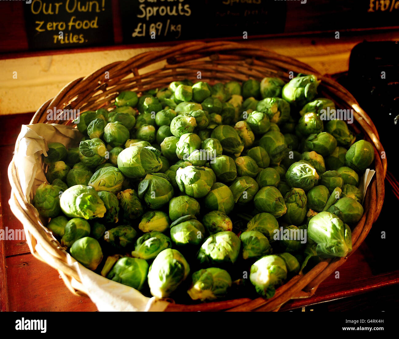Brussel sprout harvest Stock Photo - Alamy