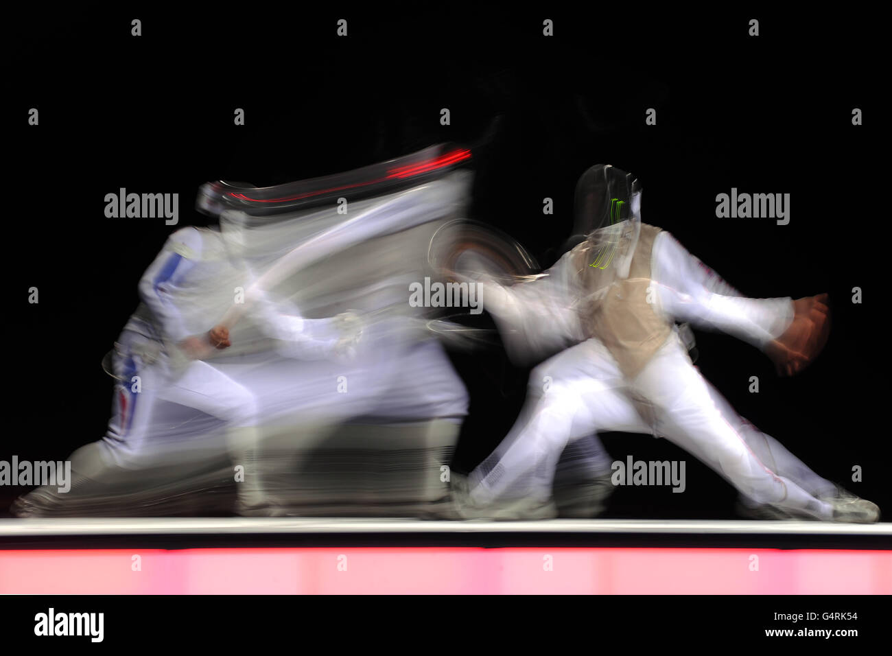 Great Britain's Keith Cook (right) in action against France's Marcel ...