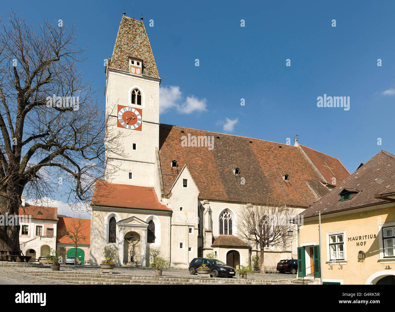 Church in Spitz, Spitz an der Donau, Wachau valley, Lower Austria ...