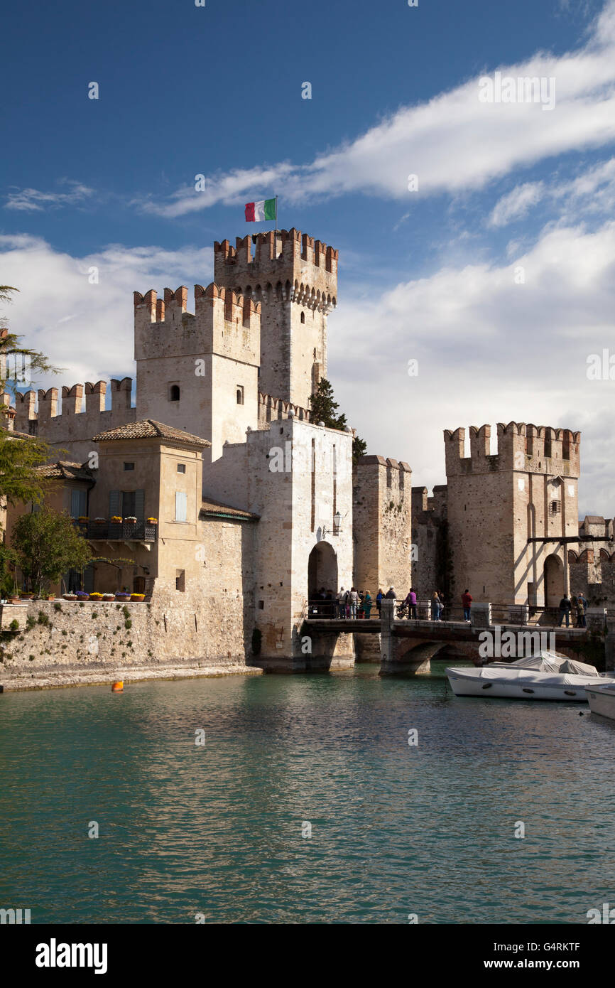Scaliger Castle, Castello Scaligero, a moated castle, Sirmione, Lake ...
