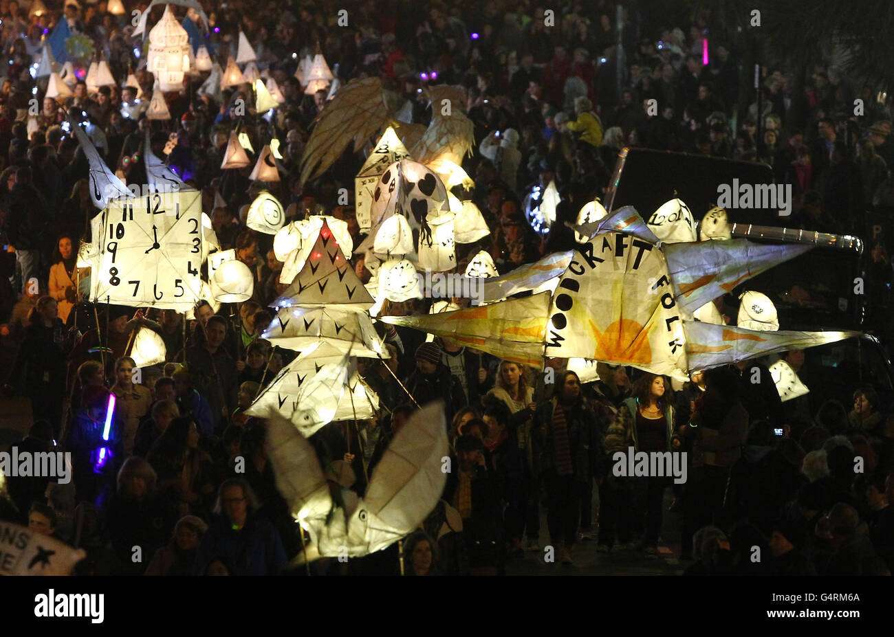 Revellers take part in the annual Burning the Clocks Winter Solstice ...