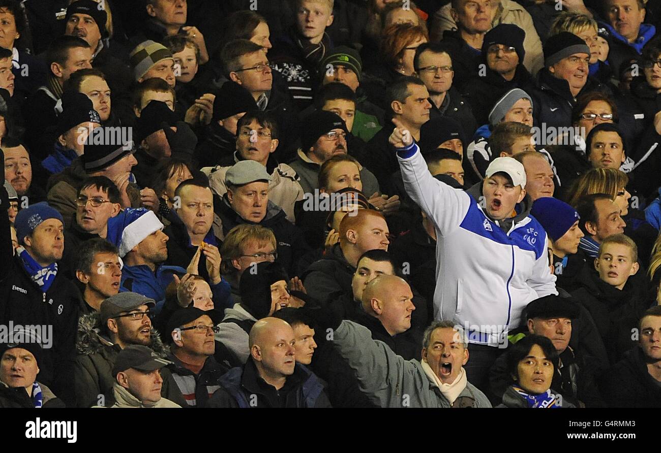 An everton fan vents his frustrations in the stands hi-res stock ...