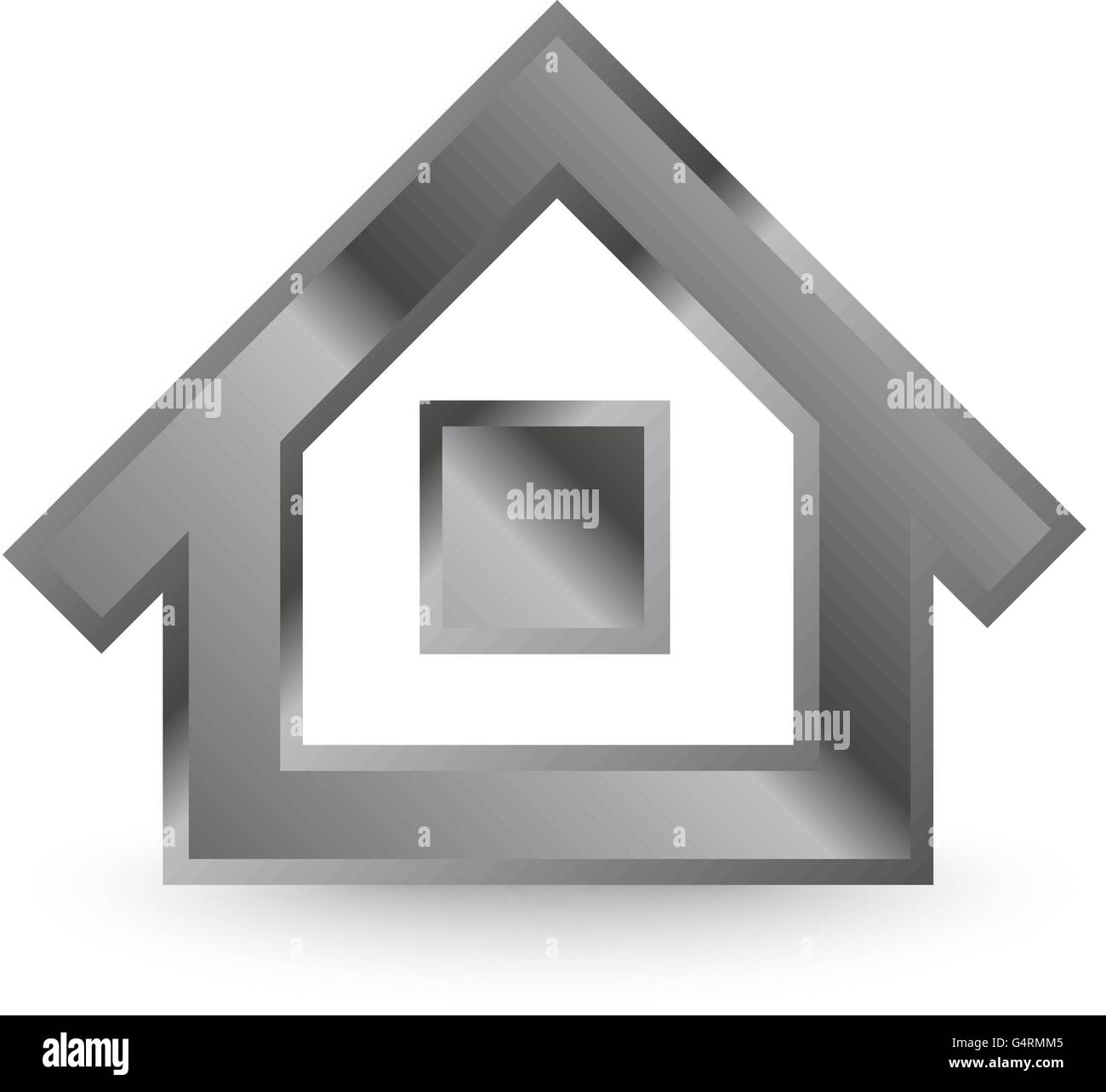 Metal home icon Stock Vector Image & Art - Alamy