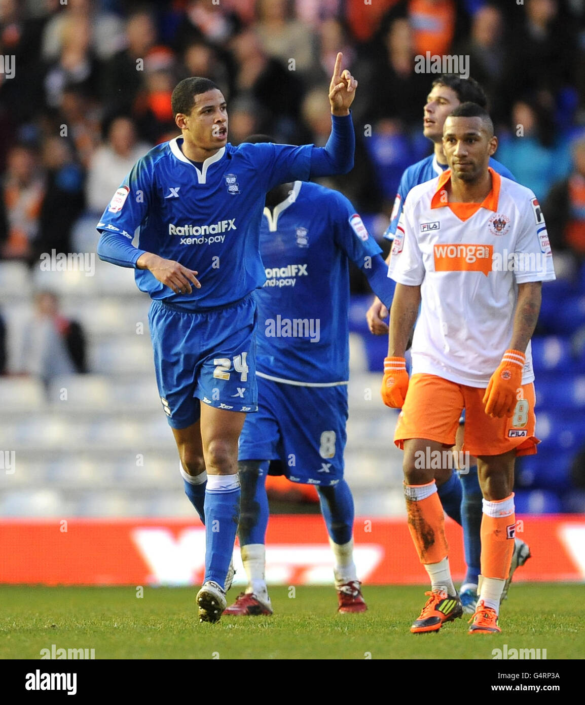 Birmingham's Curtis Davis celebrates his goal against Blackpool Stock ...